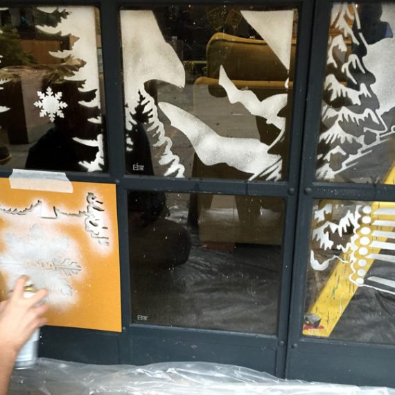 Festive window display in Snow Spray! - Graffiti Life